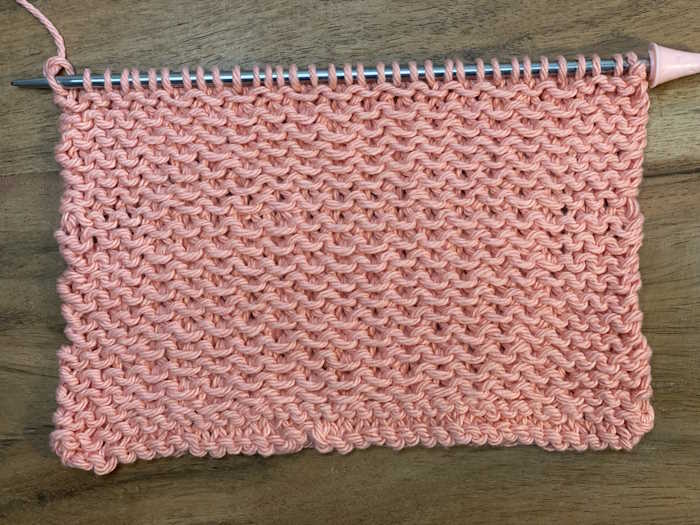 The Knit Stitch. Two Simple Methods of Making the Garter Stitch